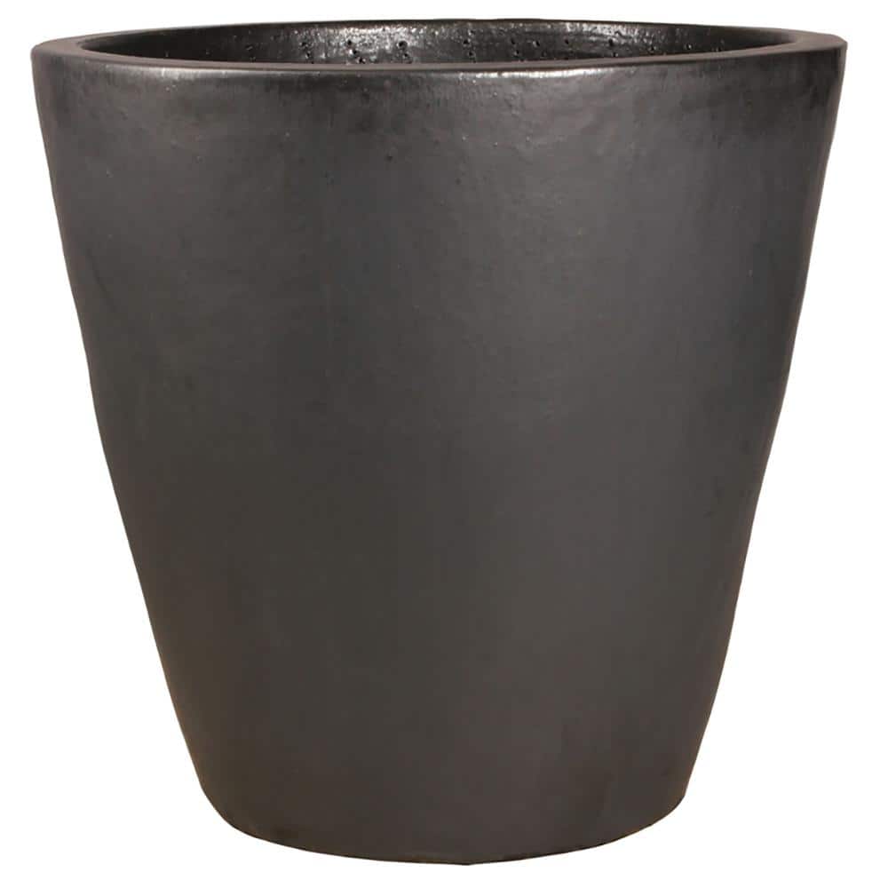 24 in. Charcoal Ceramic Vaso Planter DG-19B-CH - The Home Depot