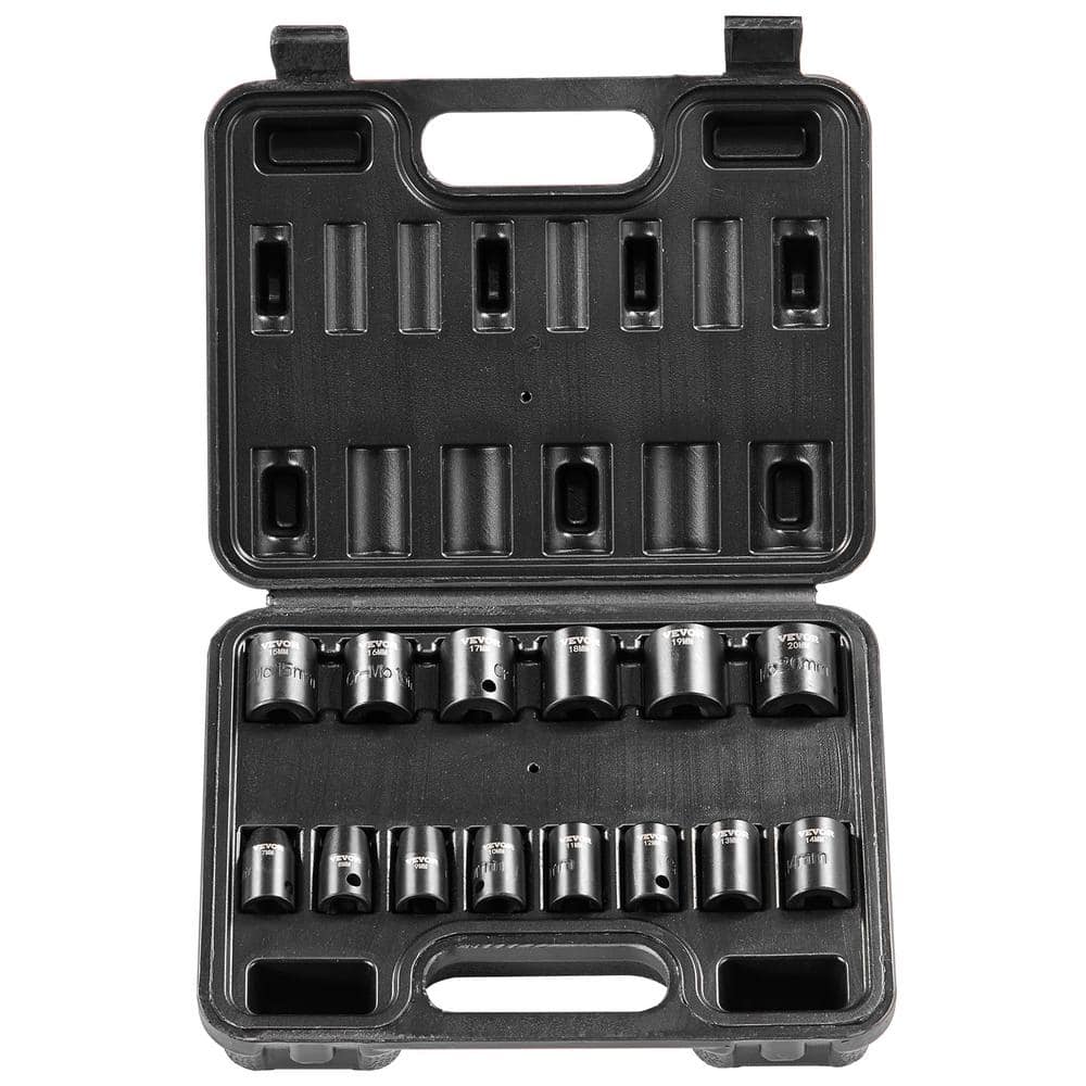 SKYSHALO 3/8 in. Impact Sockets Set 6-Point Drive Bit Ratchet Tool Kit ...