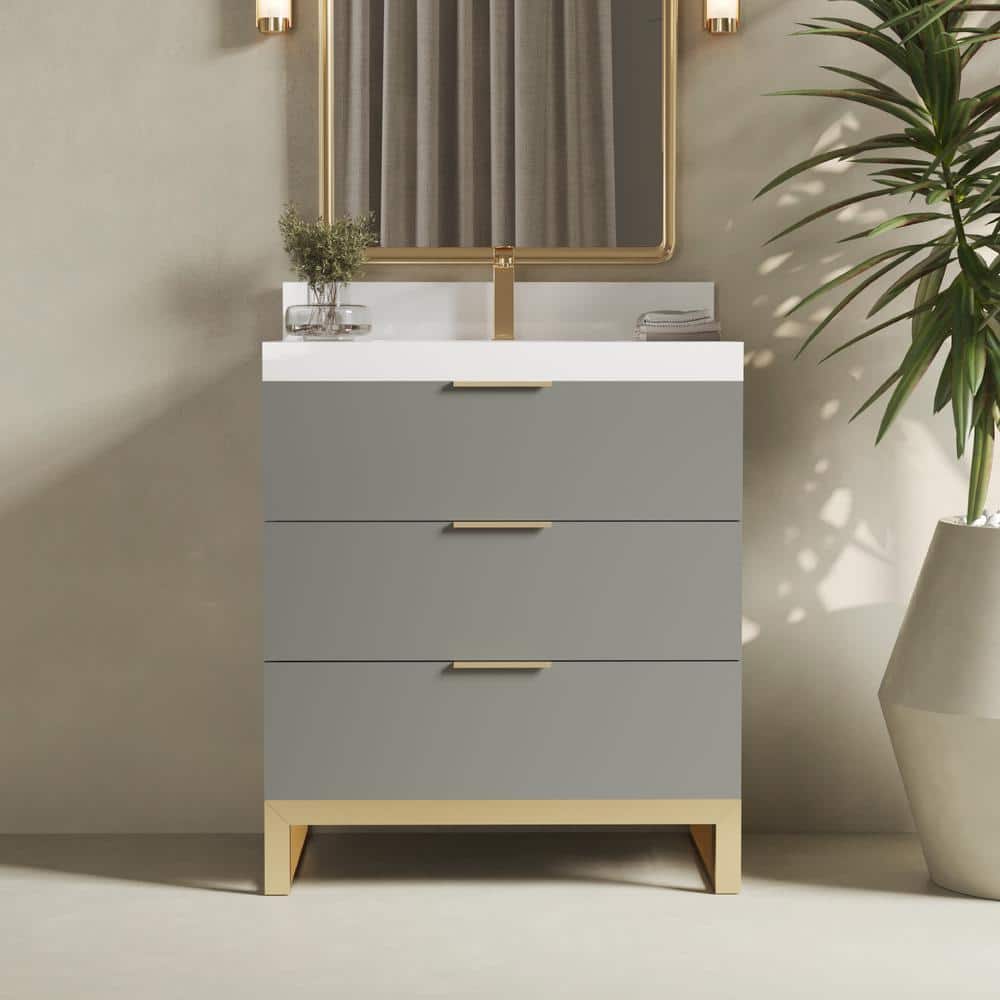 Urban Woodcraft Haldon 30 in. W x 22 in. D x 33.5 in. H Single Bath ...