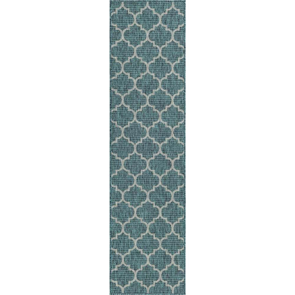 Unique Loom Outdoor Trellis Teal 2 ft. x 8 ft. Area Rug 3152098 - The ...