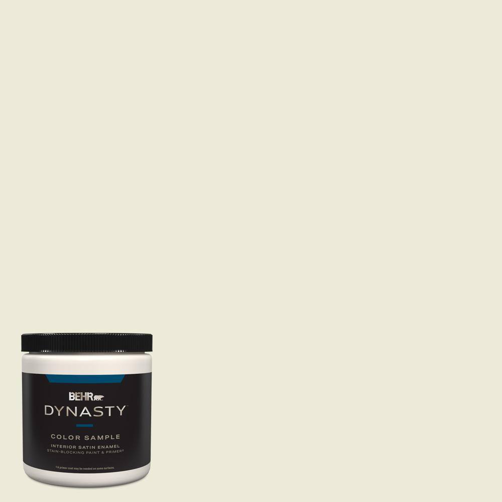 BEHR DYNASTY 8 oz. #HDC-CT-27 Swiss Cream Satin Enamel Stain-Blocking ...