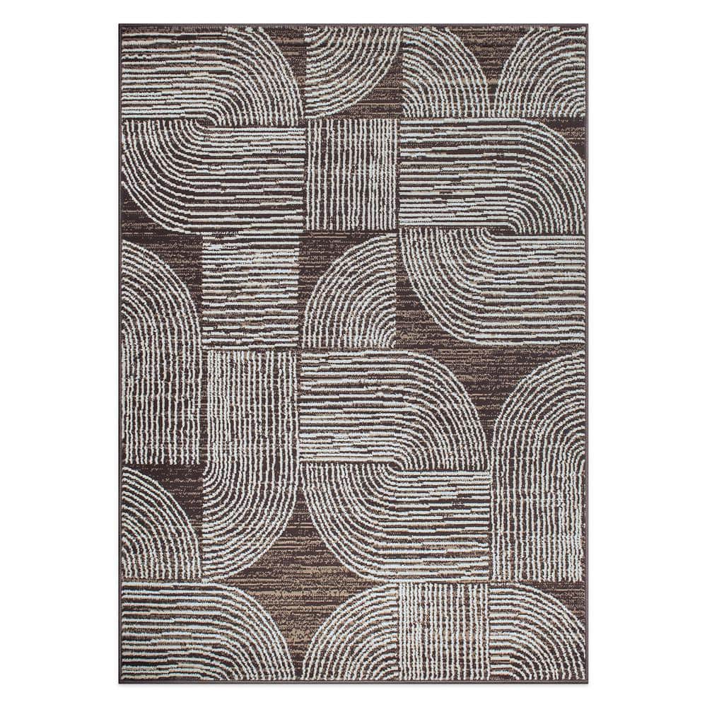 World Rug Gallery Milan 7 ft. 10 in. X 10 ft. Brown Contemporary ...
