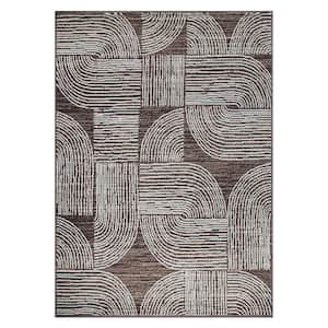 World Rug Gallery Milan 7 ft. 10 in. X 10 ft. Black Contemporary ...