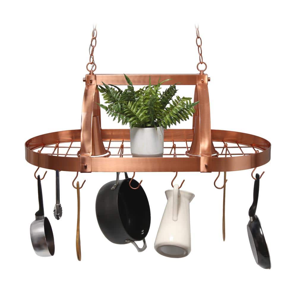 Lalia Home 35.5 in. Modern Industrial Hanging Pot Rack Ceiling Light ...