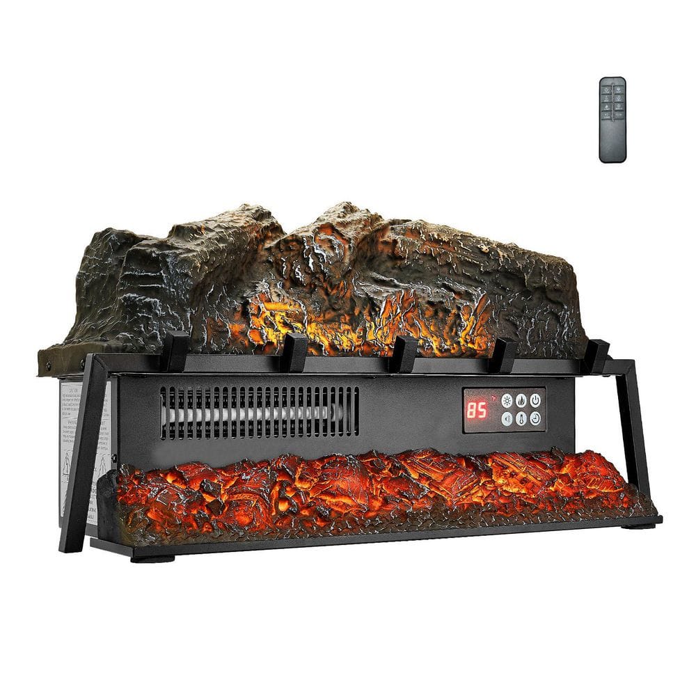 SKYSHALO Electric Fireplace Log, Black, 25 in. Fireplace Insert Log ...