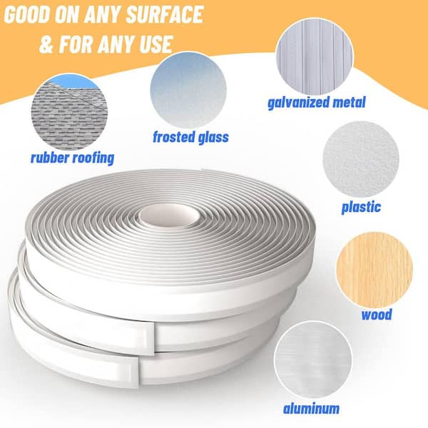 NVNOO 1 in. x 30 ft. EDPM Rubber Leak Proof Butal Tape for RV Repair ...