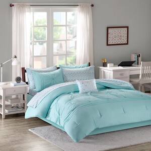 Intelligent Design Devynn 9-Piece Aqua Full Embroidered Comforter Set ...