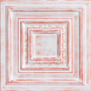 A La Maison Ceilings Spanish Silver White Washed Copper 1.6 ft. x 1.6 ...