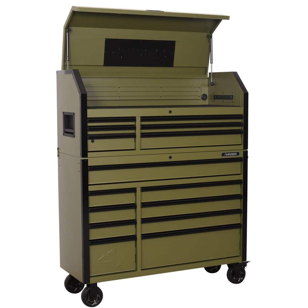 Reviews for Husky Heavy Duty 52 in. W 15-Drawer Matte Army Green ...