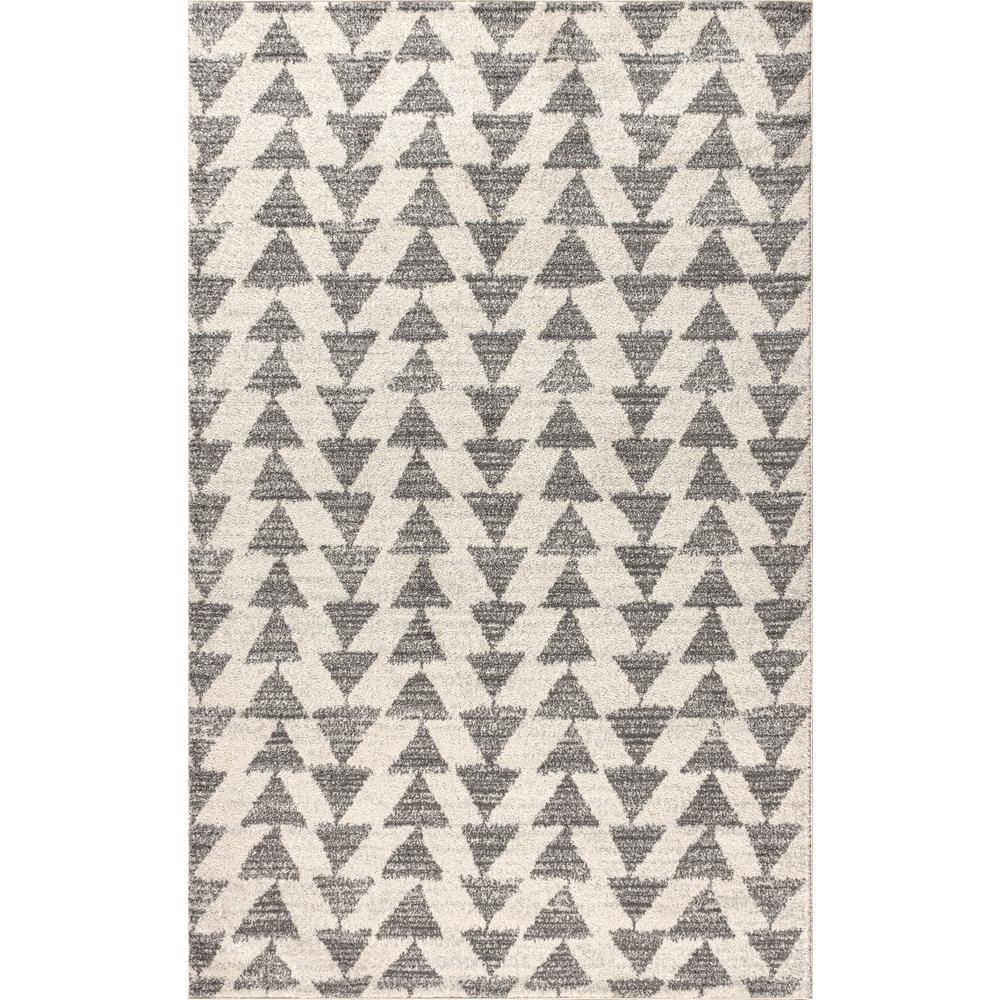 JONATHAN Y Aisha Moroccan Triangle Geometric Cream/Gray 9 ft. x 12 ft ...