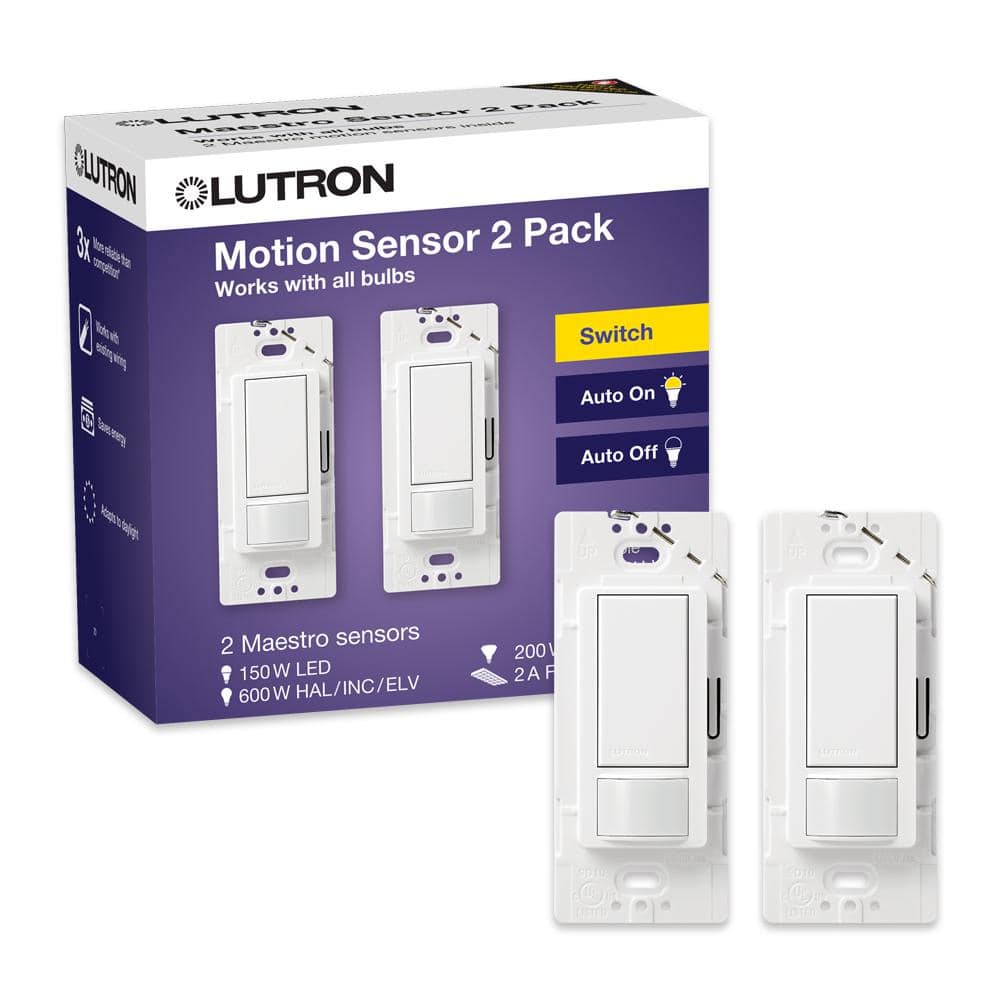 Lutron Maestro Motion Sensor Switch, 2 Amp/Single-Pole, White (MS-OPS2 ...
