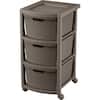 Rimax Resin 3-Drawer Rolling Cart in Mocca 10431 - The Home Depot