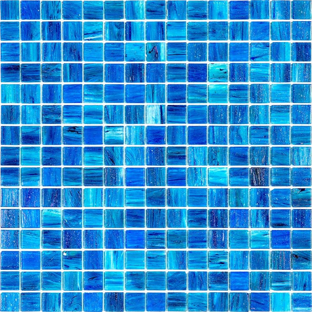 Apollo Tile Celestial 4" x 6" Glossy Sea Blue Glass Mosaic Uniform ...