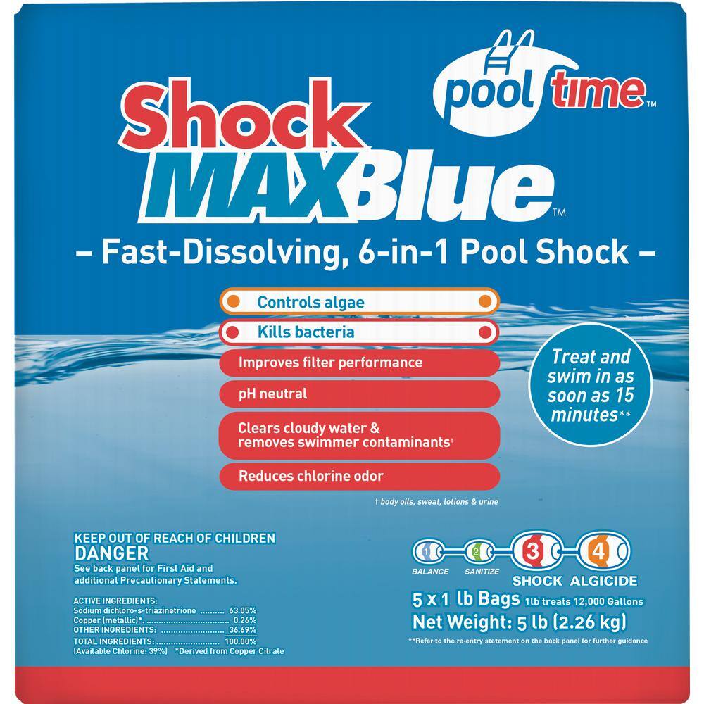 Pool Time MAXBlue 1 lb. Shock (5-Pack) 12201PTM - The Home Depot