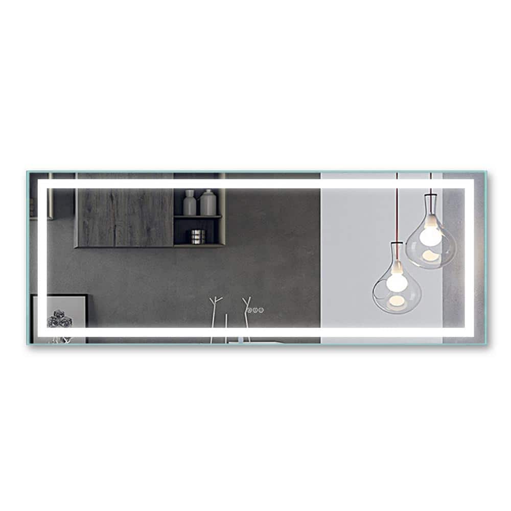 ExBrite 77 in. W x 36 in. H Oversized Rectangular Frameless Anti-Fog ...