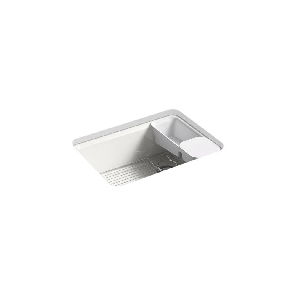 KOHLER River by 27 in. Undermount Single Bowl Sea Salt Cast Iron ...