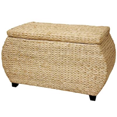 Oriental Furniture Natural Storage Ottoman FB-STOOL-NAT