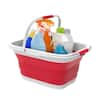 Lavish Home Red Collapsible Multi-Use Plastic Basket with Comfort Grip ...