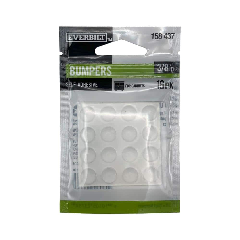 Everbilt 3/8 in. Clear Self-Adhesive Round Bumper (16-Pack) 41-H1006 ...