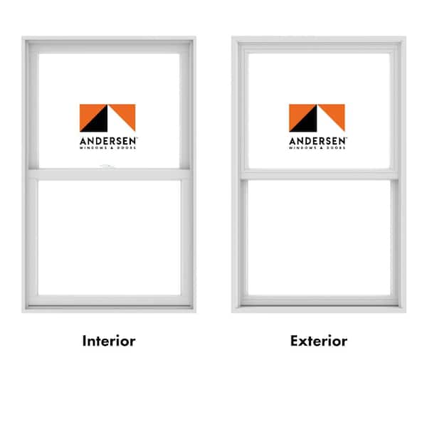 Andersen 35-1/2 in. x 56-1/2 in. 200 Series White Double-Hung Clad Wood ...