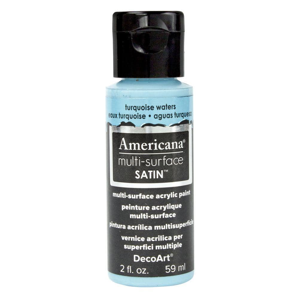 DecoArt Americana 2 oz. Turquoise Waters Satin Multi-Surface Acrylic ...