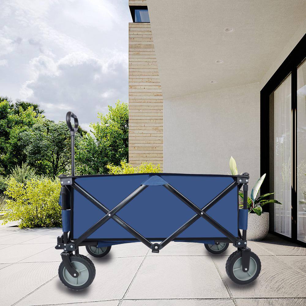 3.0 cu. ft. Wagon Cart 200 lbs. Load Collapsible Folding Cart Steel ...