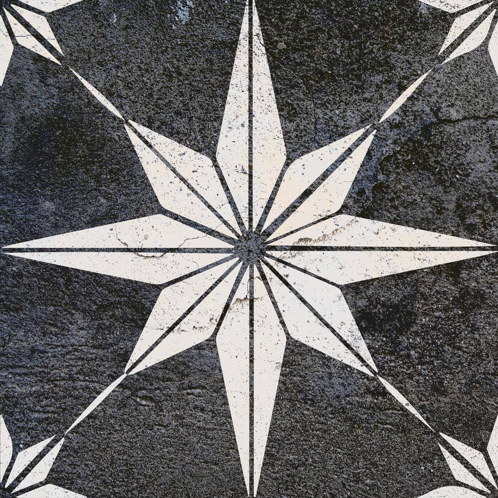MI ALMA 8 in. x 8 in. Black and White R50 Vinyl Peel and Stick Tile (24 ...