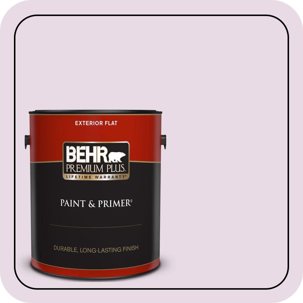 BEHR PREMIUM PLUS 1 gal. #M110-1 Twinkled Pink Flat Exterior Paint ...