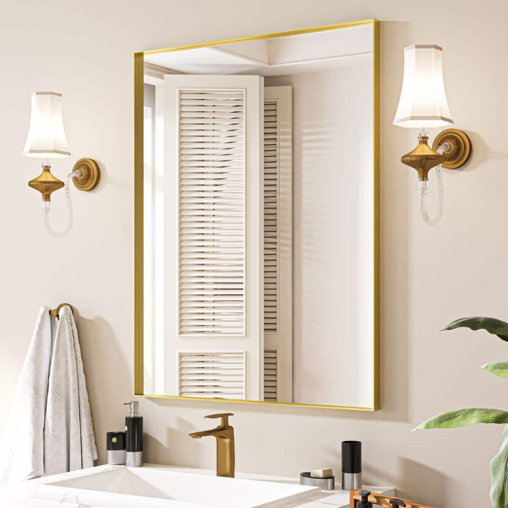 waterpar 28 in. W x 36 in. H Rectangular Aluminum Framed Wall Bathroom ...