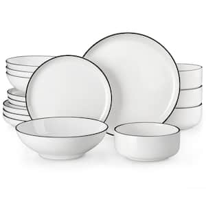 MALACASA 16-Piece Cream White Stoneware Dinnerware Set Service for 4 ...