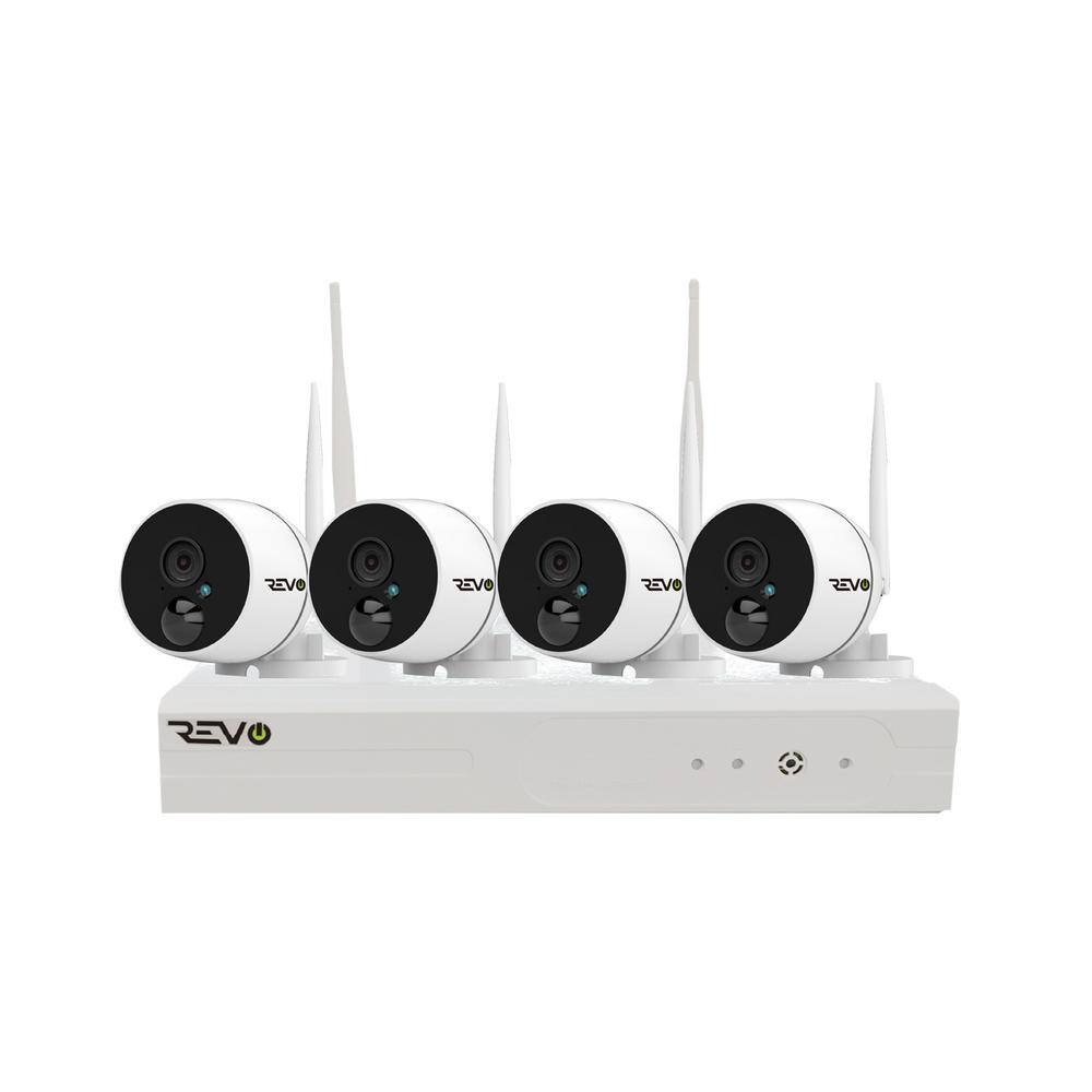 Revo Wireless 4-Channel Smart 1TB NVR Surveillance System with 4 Full ...