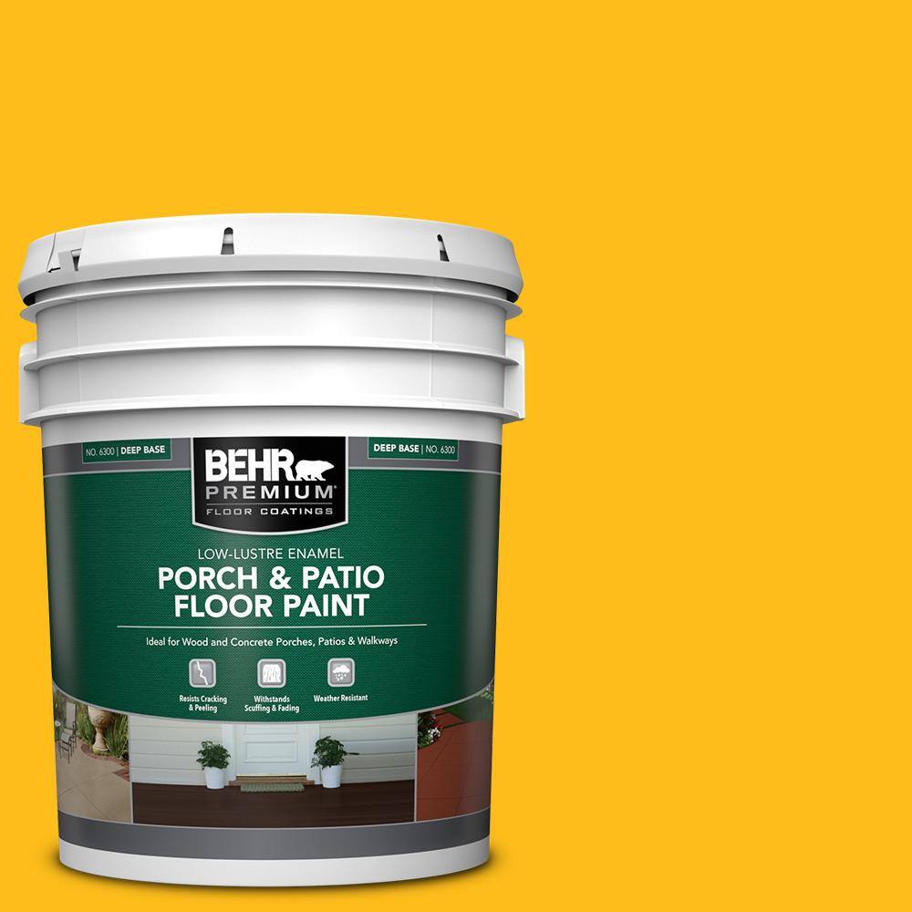BEHR PREMIUM 5 gal. #P290-7 Laser Lemon Low-Lustre Enamel Interior ...
