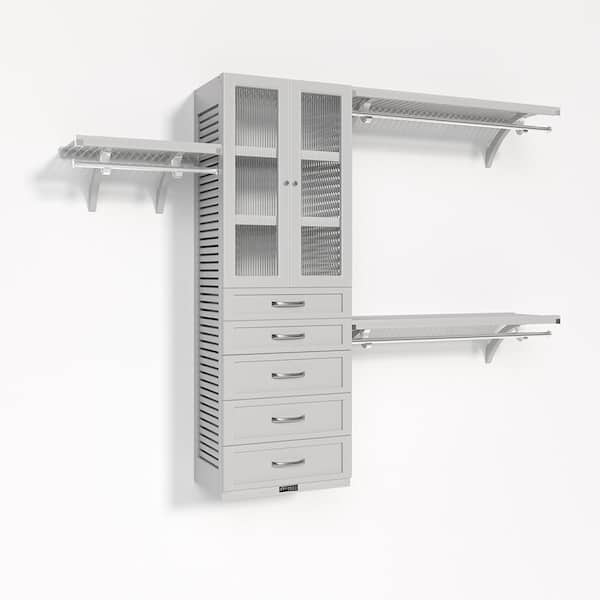 John Louis Home 72 in. W-120 in. W White Walk in with 6 Shaker Style ...