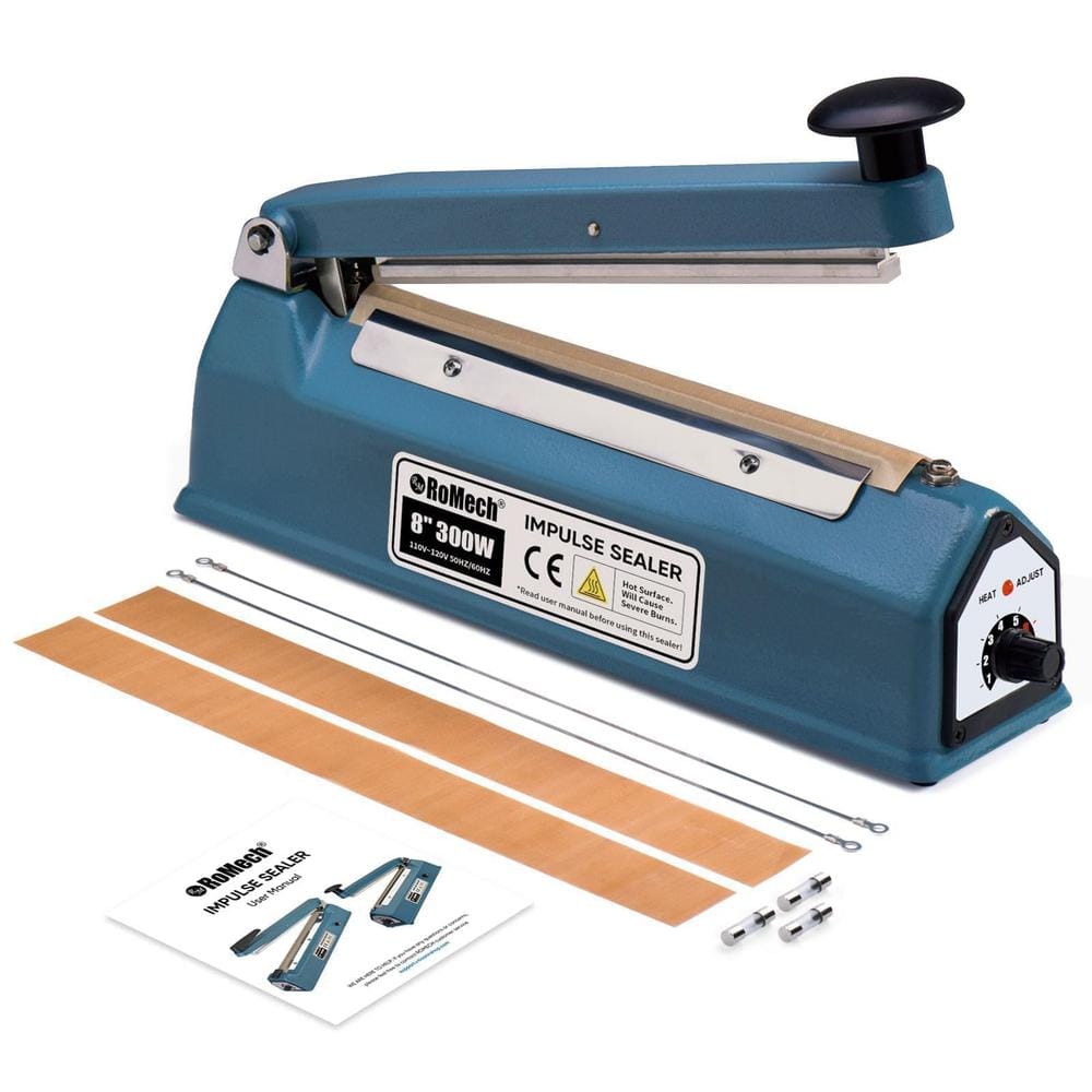 Angel Sar 8 in. 300W Impulse Bag Sealer, Manual Heat Sealer Machine ...
