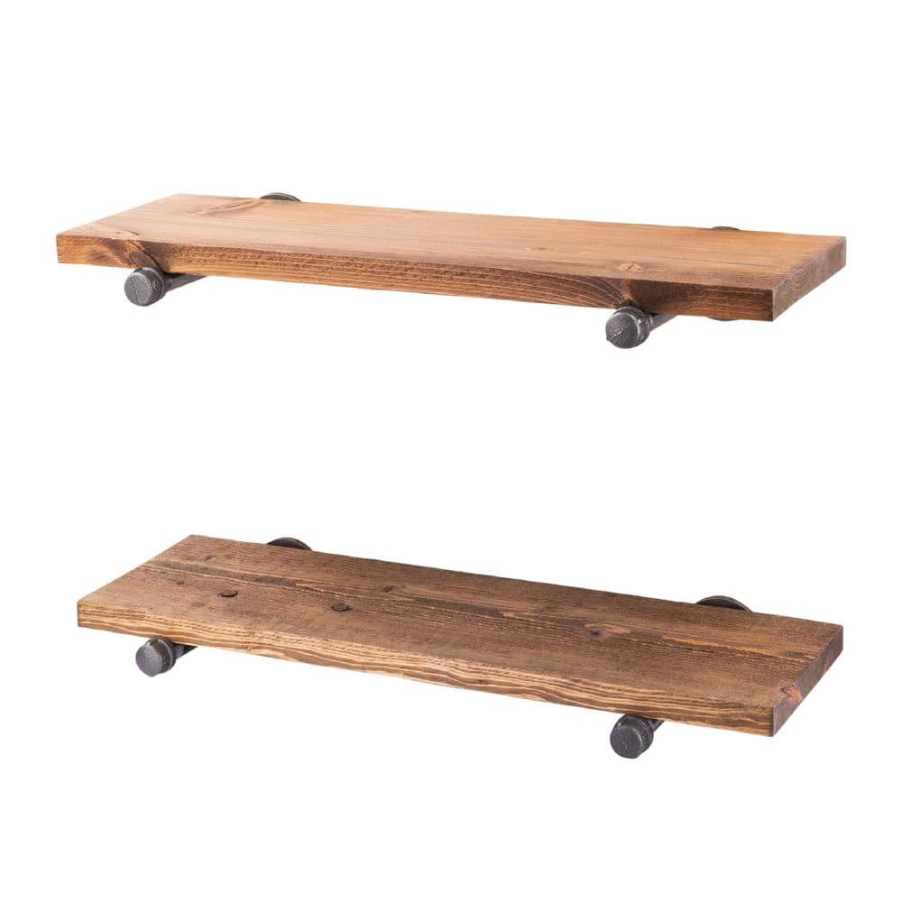 PIPE DECOR 24 in. x 7.5 in. x 6.75 in. Autumn Brown Restore Wood ...