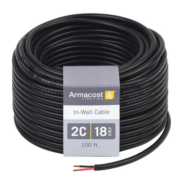 Armacost Lighting 2C 18AWG In-Wall Cable Connector Cord (100 ft. /8 m ...