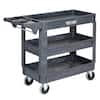 Karl home 3-Tier Plastic 4-Wheeled Service Cart in Gray with 550 lbs ...