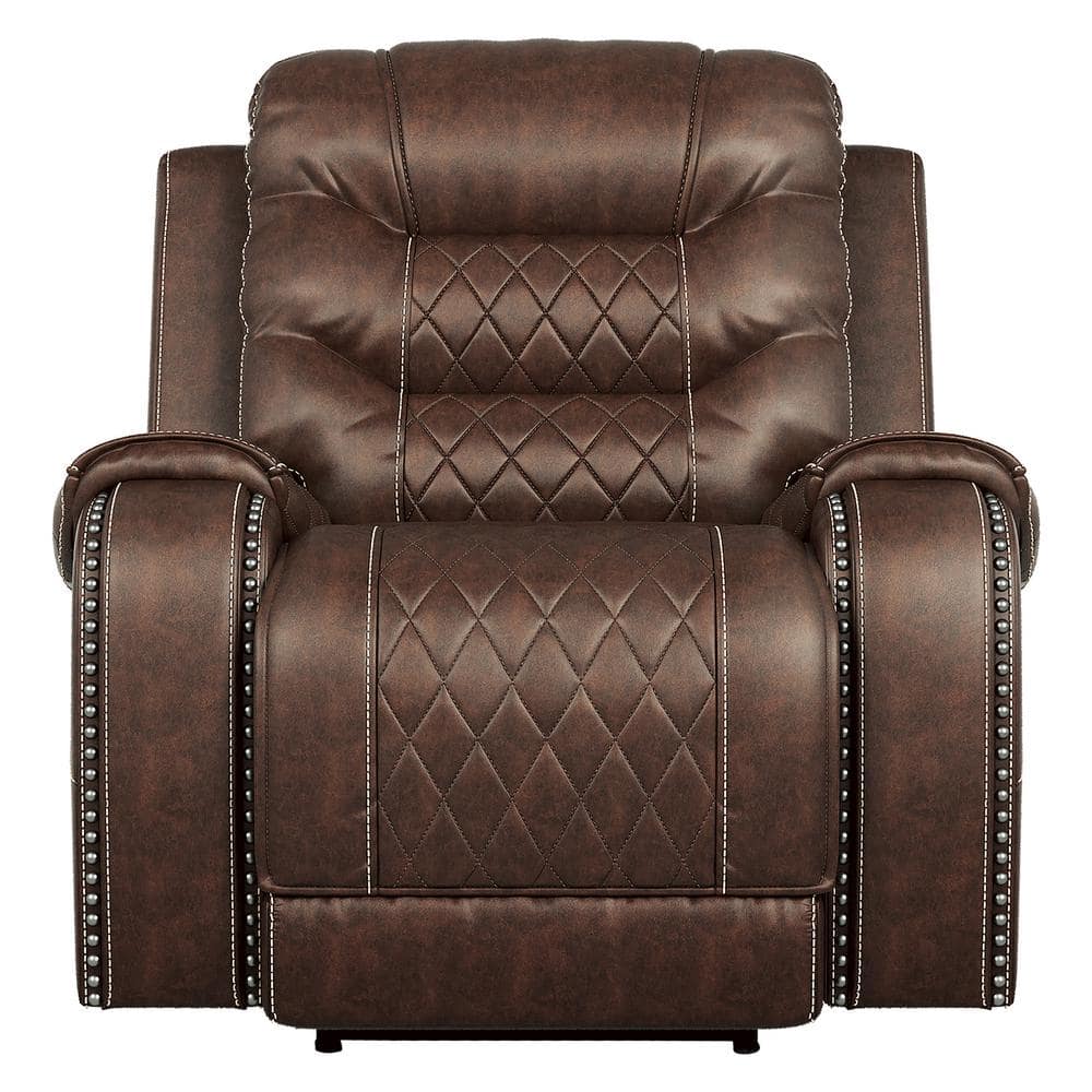 EVERGLADE HOME Bergen Brown Microfiber Arm Chair LX-9405BR-1PW - The ...