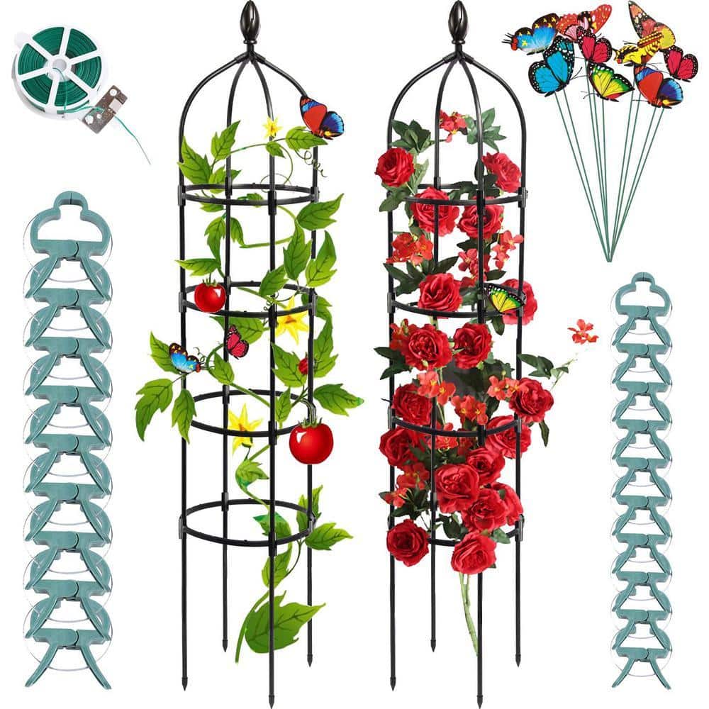 Reviews for FAWEY TRED INC 72 in Black Metal Garden Obelisk Trellis (2 ...