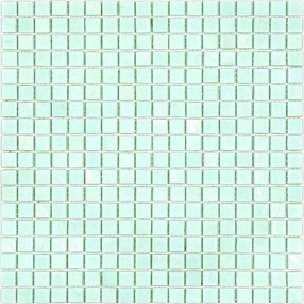 Apollo Tile Skosh 4" x 6" Glossy Light Blue-Green Glass Mosaic Uniform ...
