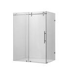 ROSWELL Spezia 52 in. W x 78 in. H Rectangular Single Sliding Frameless Corner Shower Enclosure ...