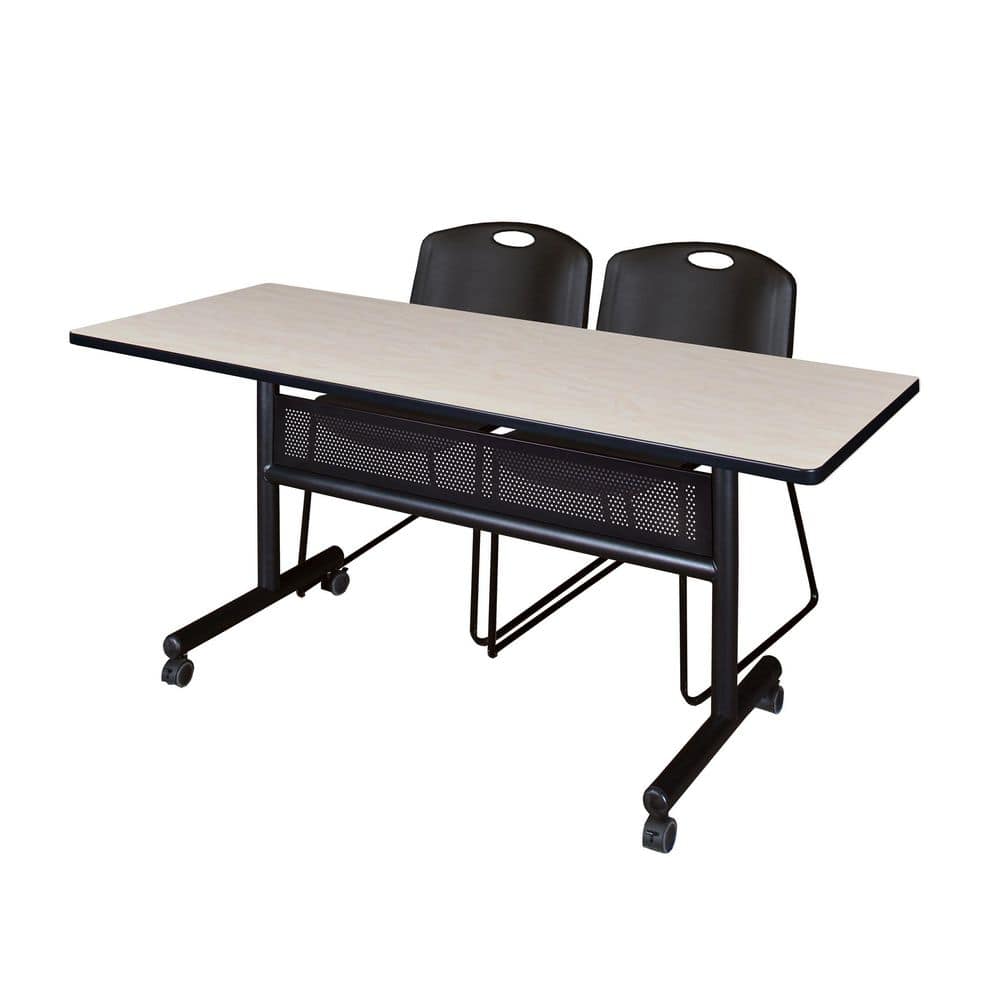 Regency Kobe 60 in x 24 in. Maple Flip-Top Privacy Nesting Table Desk ...