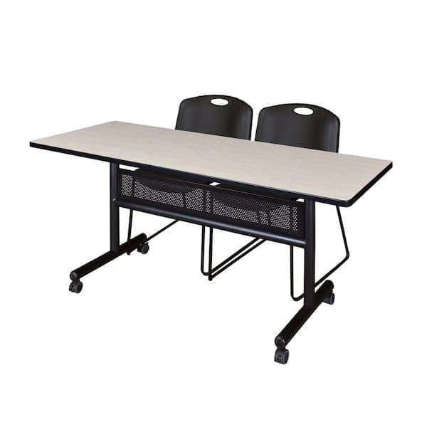 Regency Kobe 60 in x 24 in. Maple Flip-Top Privacy Nesting Table Desk ...