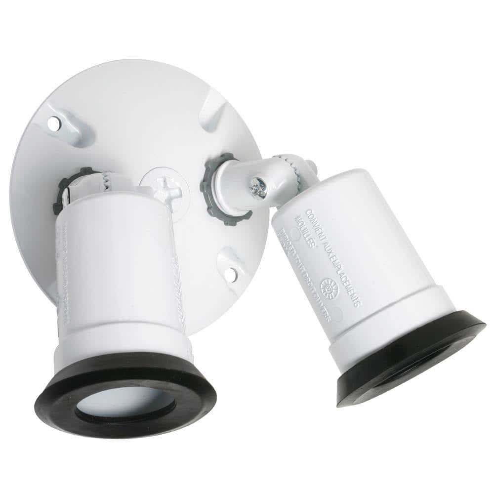 BELL White Outdoor 2-Lampholder with Round Cover LT230WH - The Home Depot