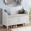 Harper & Bright Designs White Dining Bench Back with Hidden Storage ...