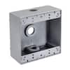 Southwire 1/2 in. Weatherproof 3-Hole Double Gang Electrical Box WB2350 ...