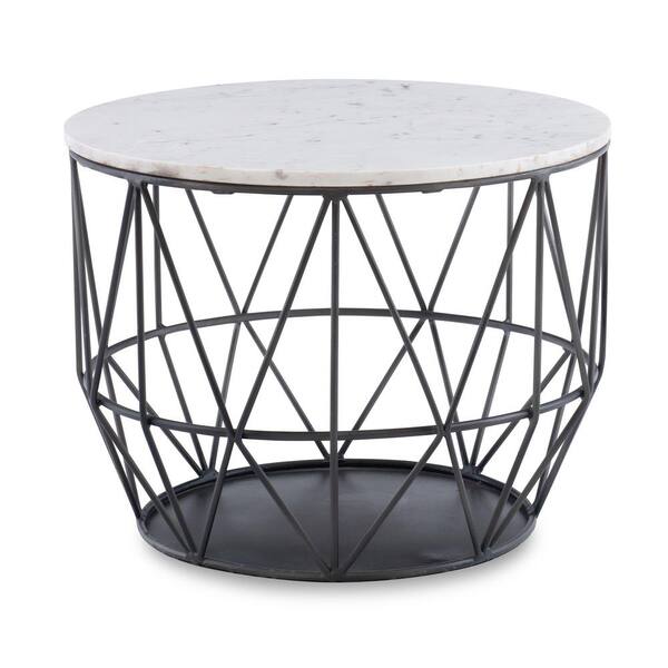 Powell Company Danika 19 in. H x 24 in. W Silver Round Wire Side Table ...