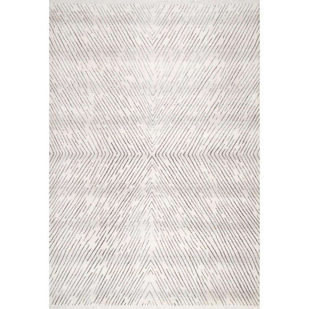 nuLOOM Jazlyn Beige 5 ft. Striped Round Rug KHMC41A-R505 - The Home Depot