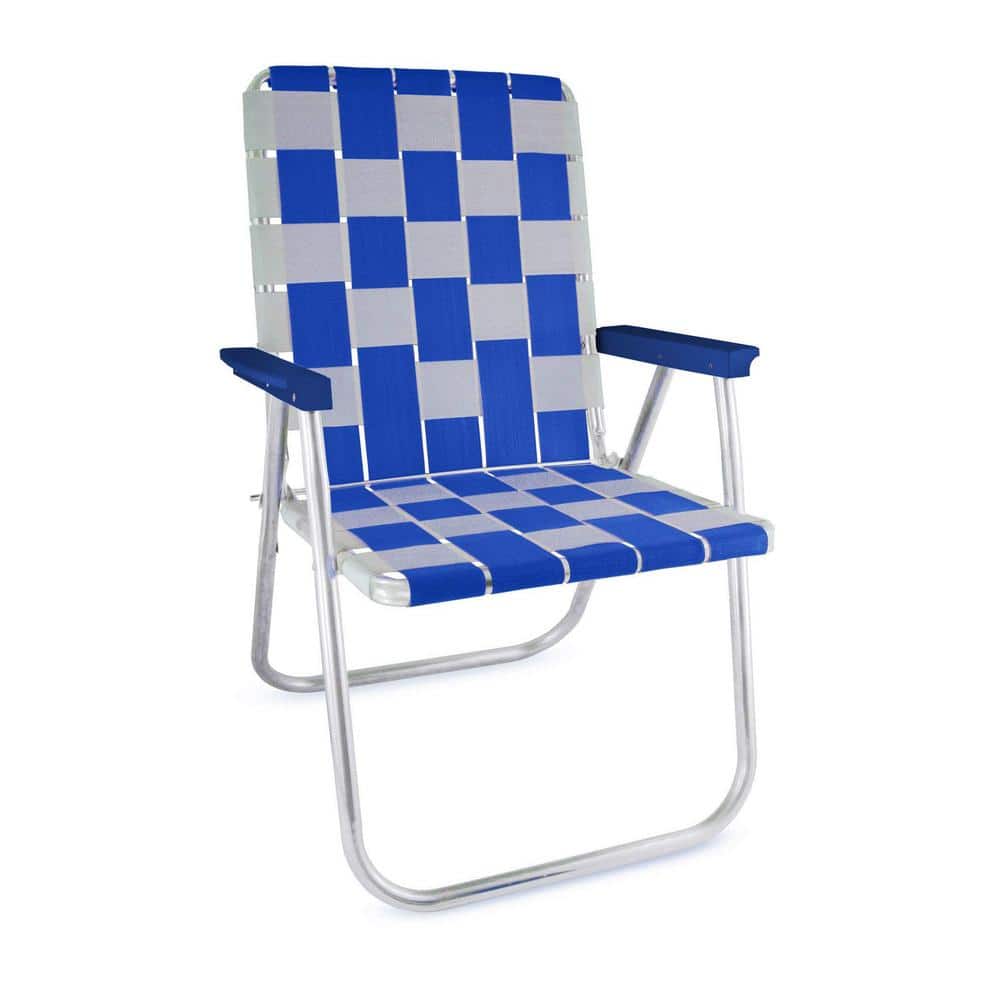 Durable Blue and White Aluminum Lightweight Stackable Folding Lawn ...