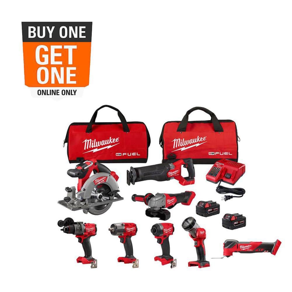 Milwaukee M18 FUEL 18-Volt Lithium-Ion Brushless Cordless Combo Kit (7 ...
